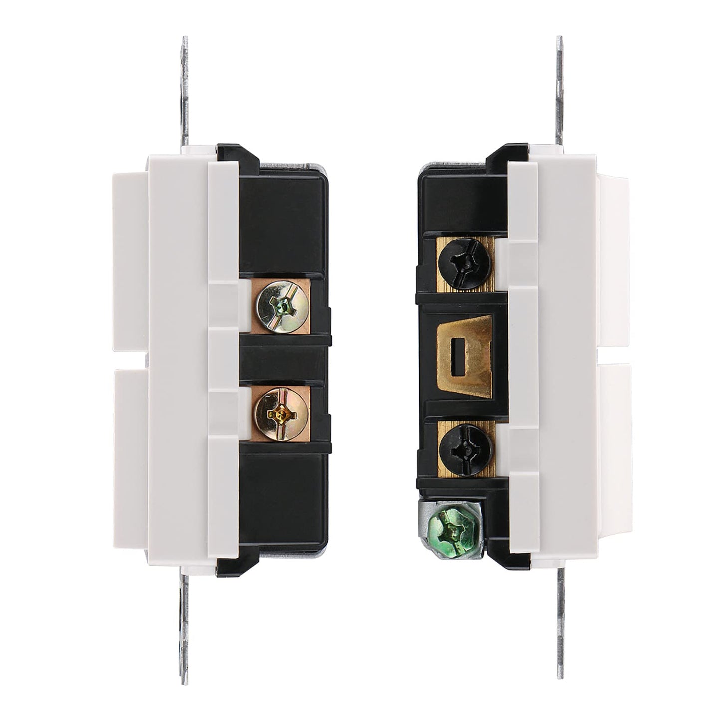 Duplex Rocker Combination Decorator Switch,120-277VAC 15A,Ground Termi ...
